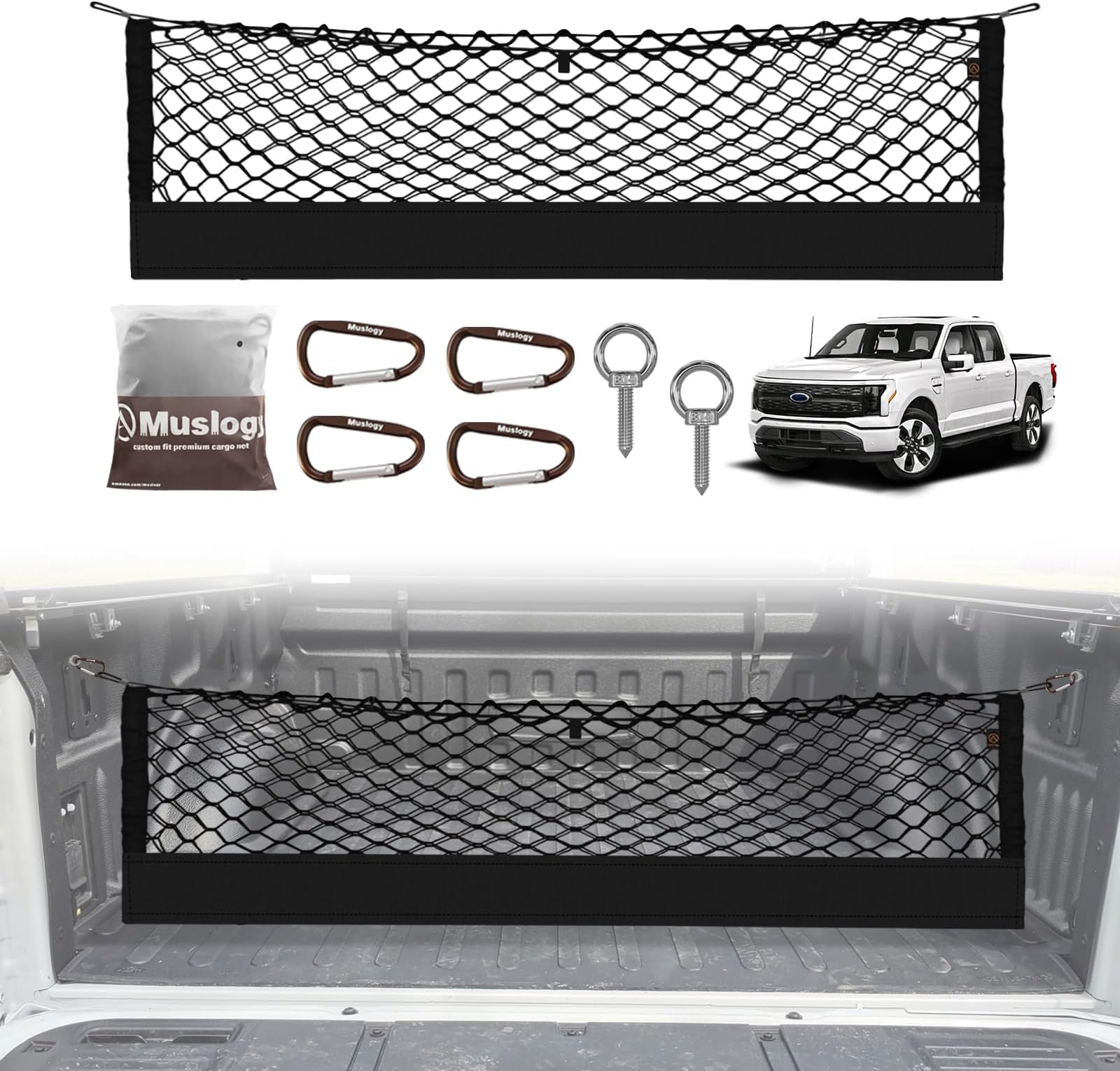 Amazon.com: Frunk Middle Mesh Cargo Net for Ford F-150 Lightning Pro ...