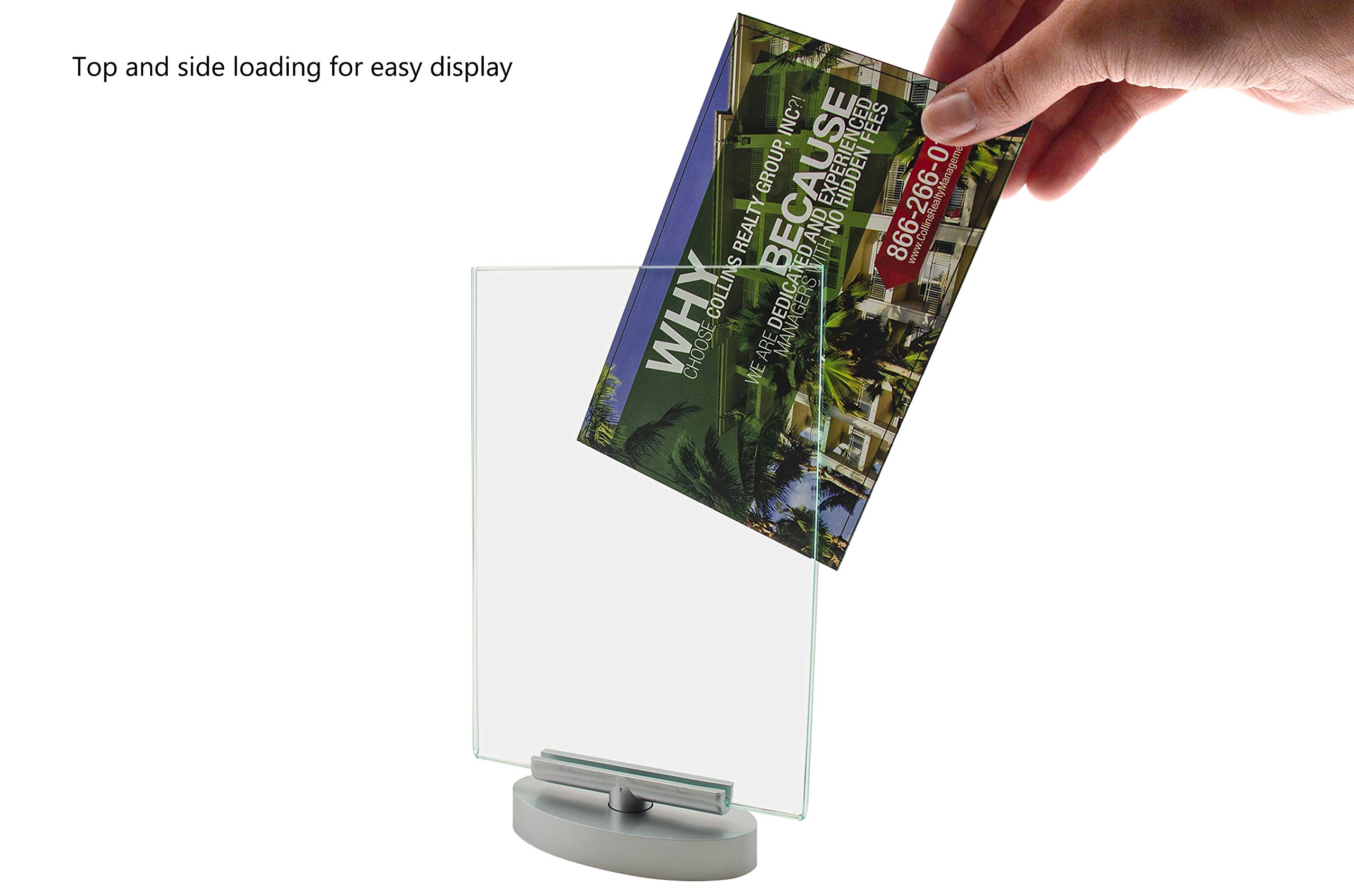 Snapklik.com : Spinning Sign Holder Table Clear Acrylic Holds 5” X 7 ...