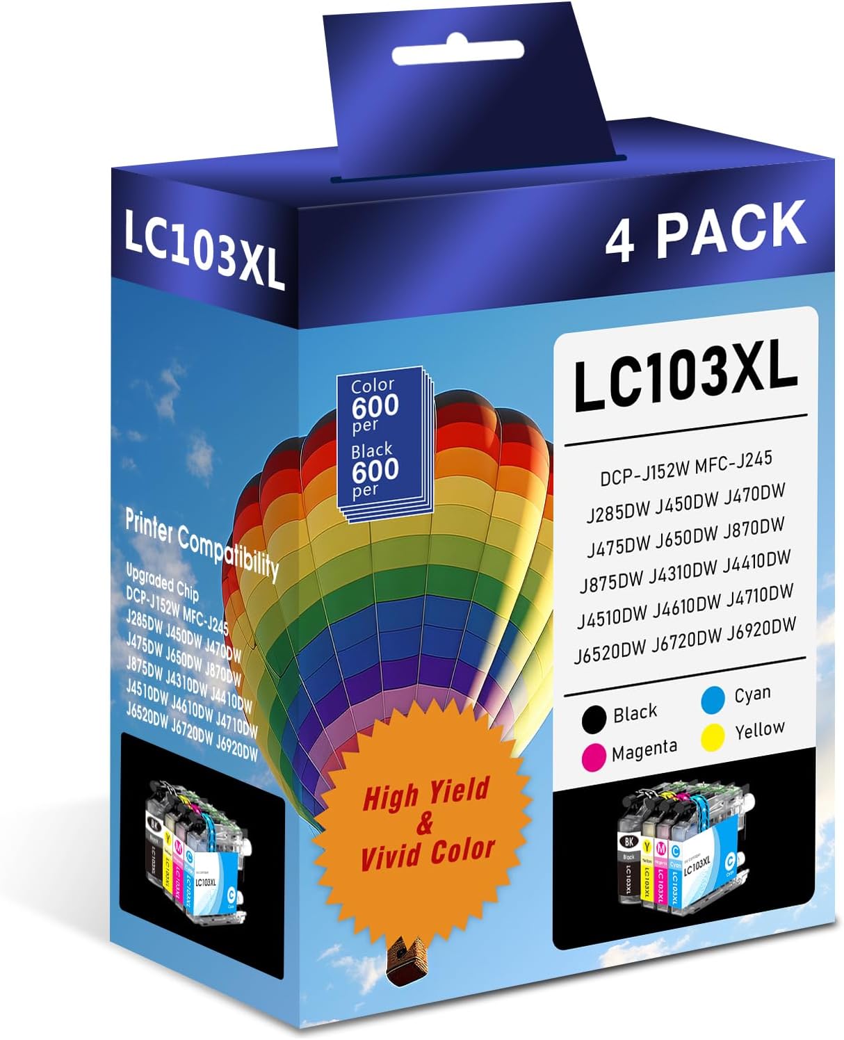 Amazon.com: LC103XL Ink Cartridge Compatible for Brother LC103 LC101 ...