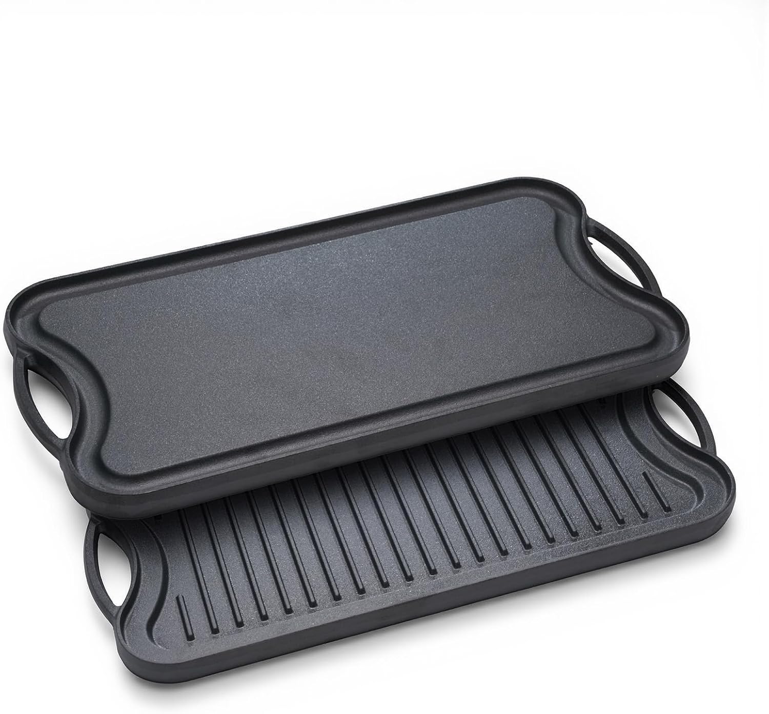 TOQUE Cast Iron Reversible Rectangular Grill, Pre-Seasoned Nonstick ...