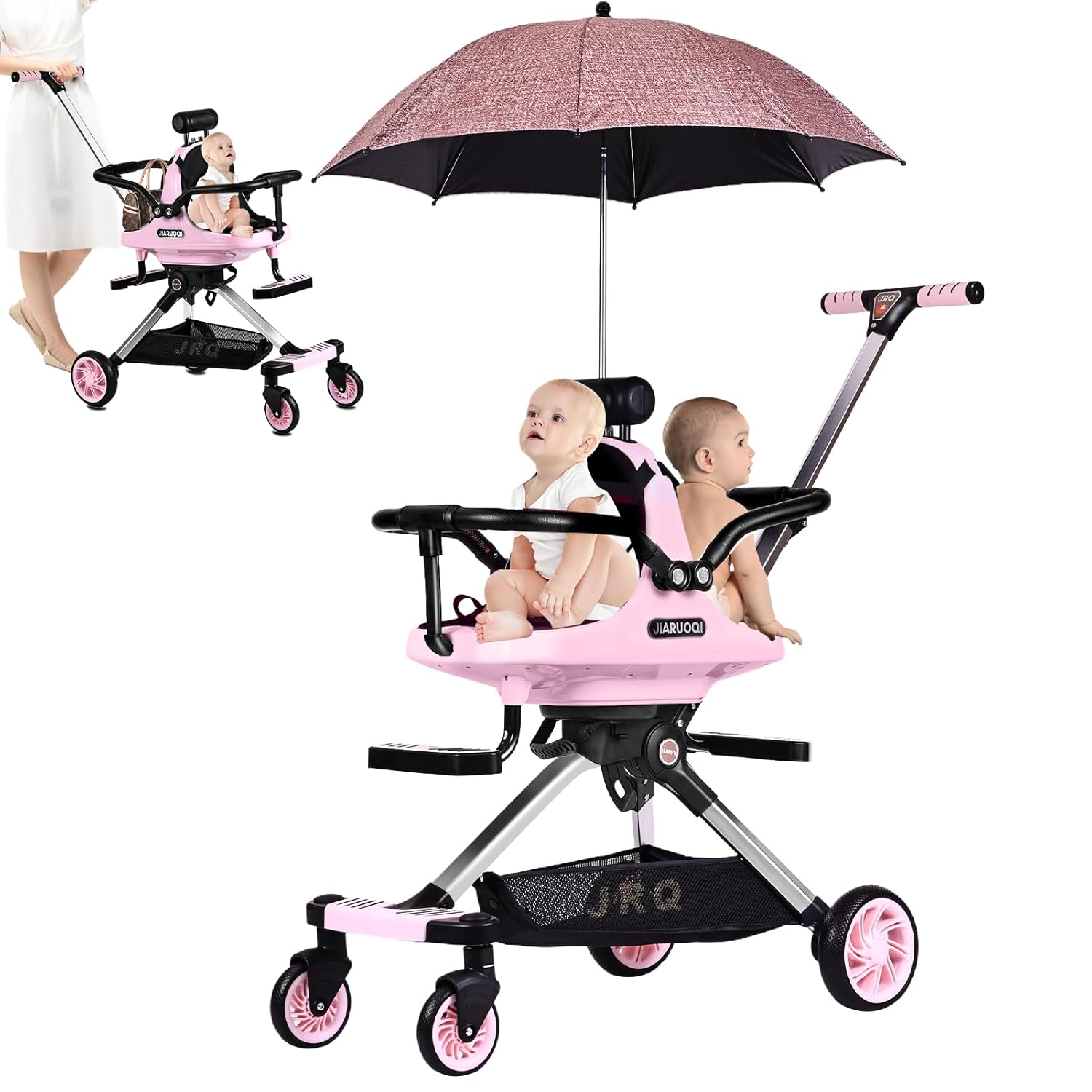 Amazon.com : Single＆Double Stroller, Foldable Double Stroller Newborn ...