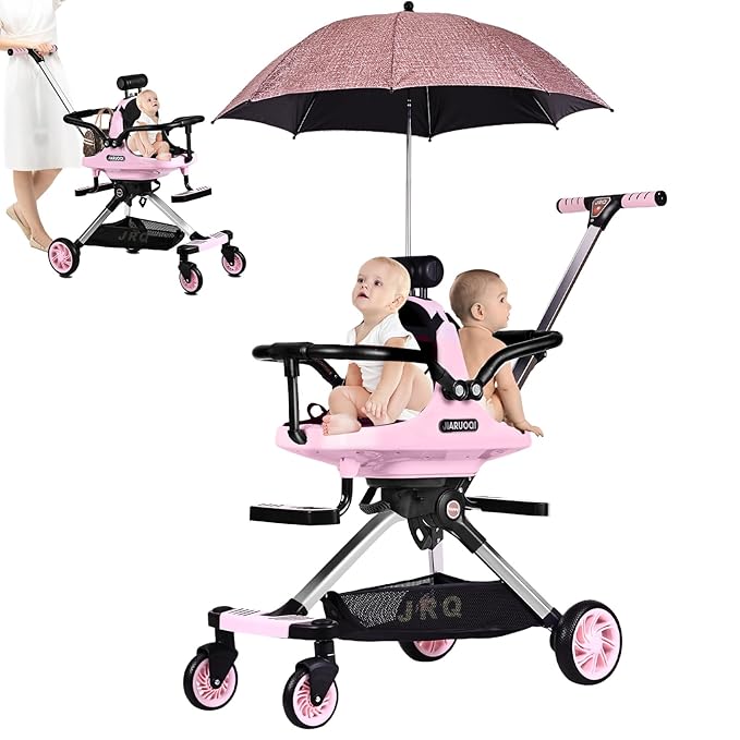 Amazon.com : Single＆Double Stroller, Foldable Double Stroller Newborn ...