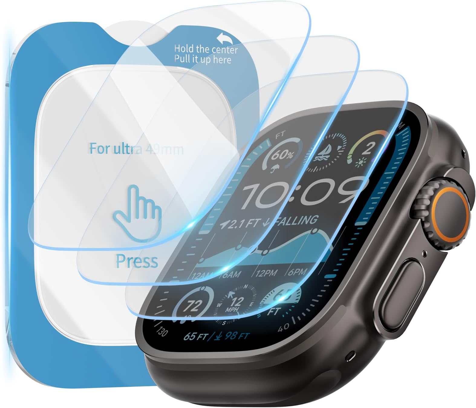 Amazon.com: UniqueMe for Apple Watch Ultra/Apple Watch Ultra 2 Screen ...