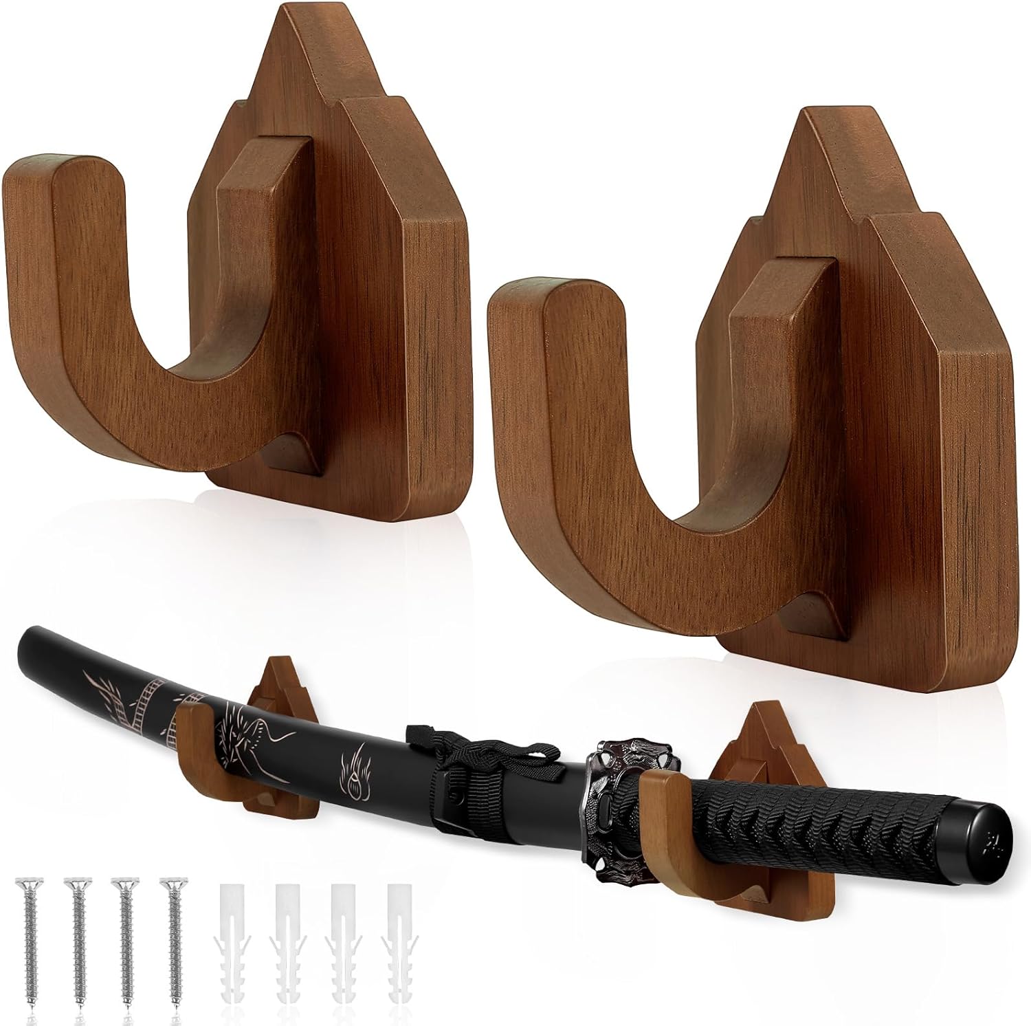 Amazon.com : CharmFields Sword Wall Mount Display Hooks, Wooden Sword ...