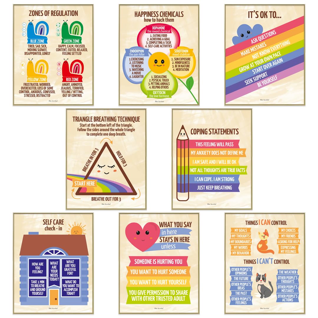 Snapklik.com : Mental Health Posters, Set Of 8 UNFRAMED - Wall Art For ...