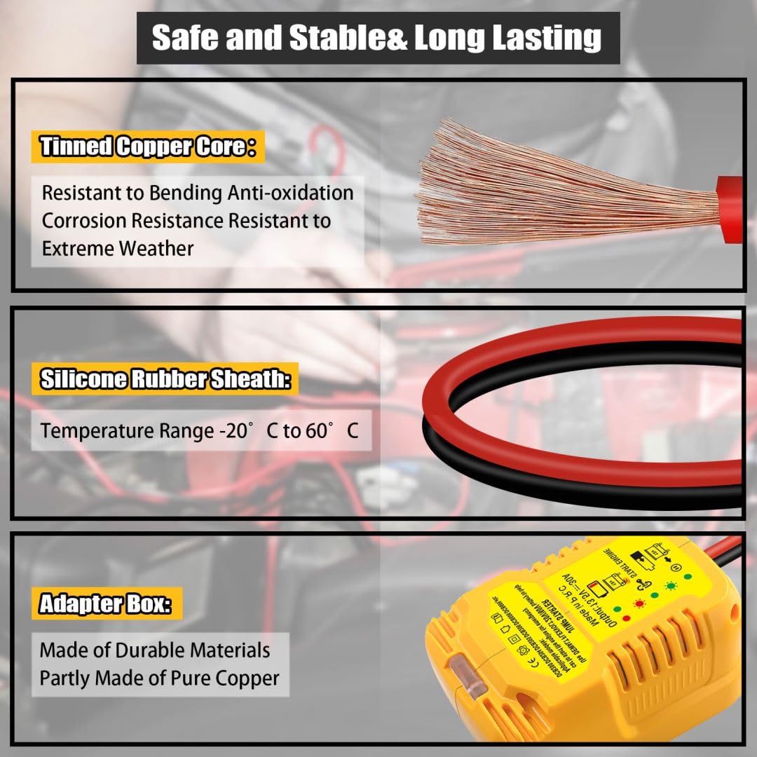 Snapklik.com : Car Jump Starters Adapter For DeWalt 20V,Heavy Duty ...