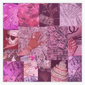 Amazon.com: Pink Money Aesthetic Sticker Vinyl Waterproof Sticker Decal ...