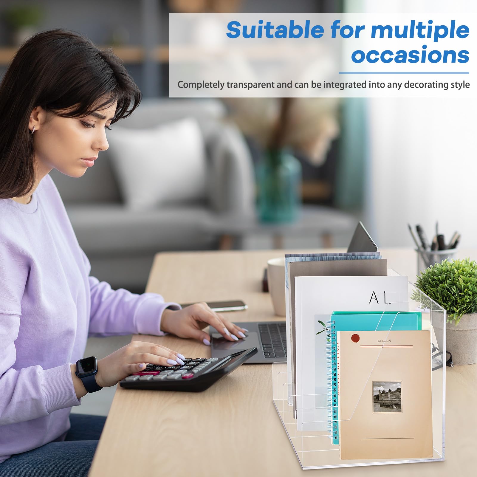 Snapklik.com : Suzile Clear Acrylic Magazine File Holder