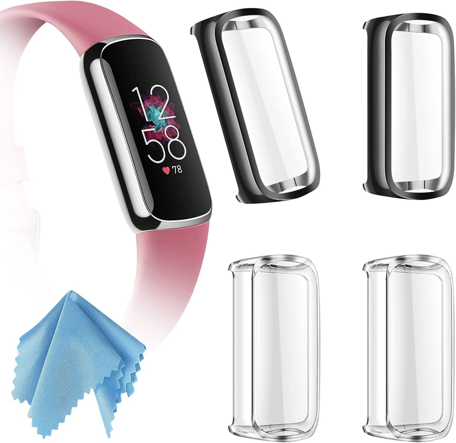 Amazon.com: Fintie 4 Pack Screen Protector Case Compatible with Fitbit ...