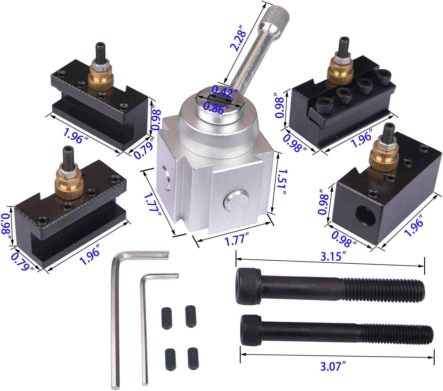 GDHXW H-055 Tipo Quick Change Tool Post Set Para Mini Torno Acero ...