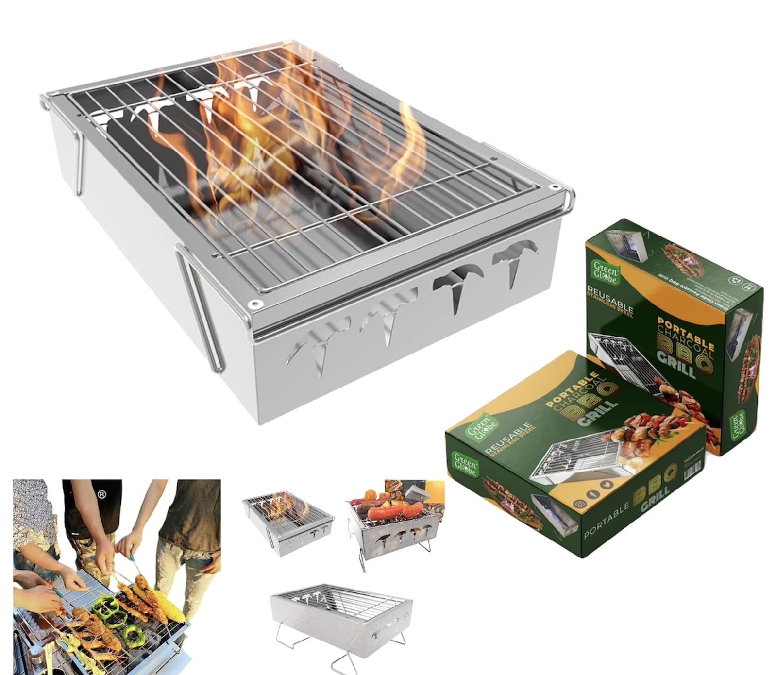 Portable Charcoal Bbq Grill | Outdoor Barbecue Grill For Picnic Patio ...