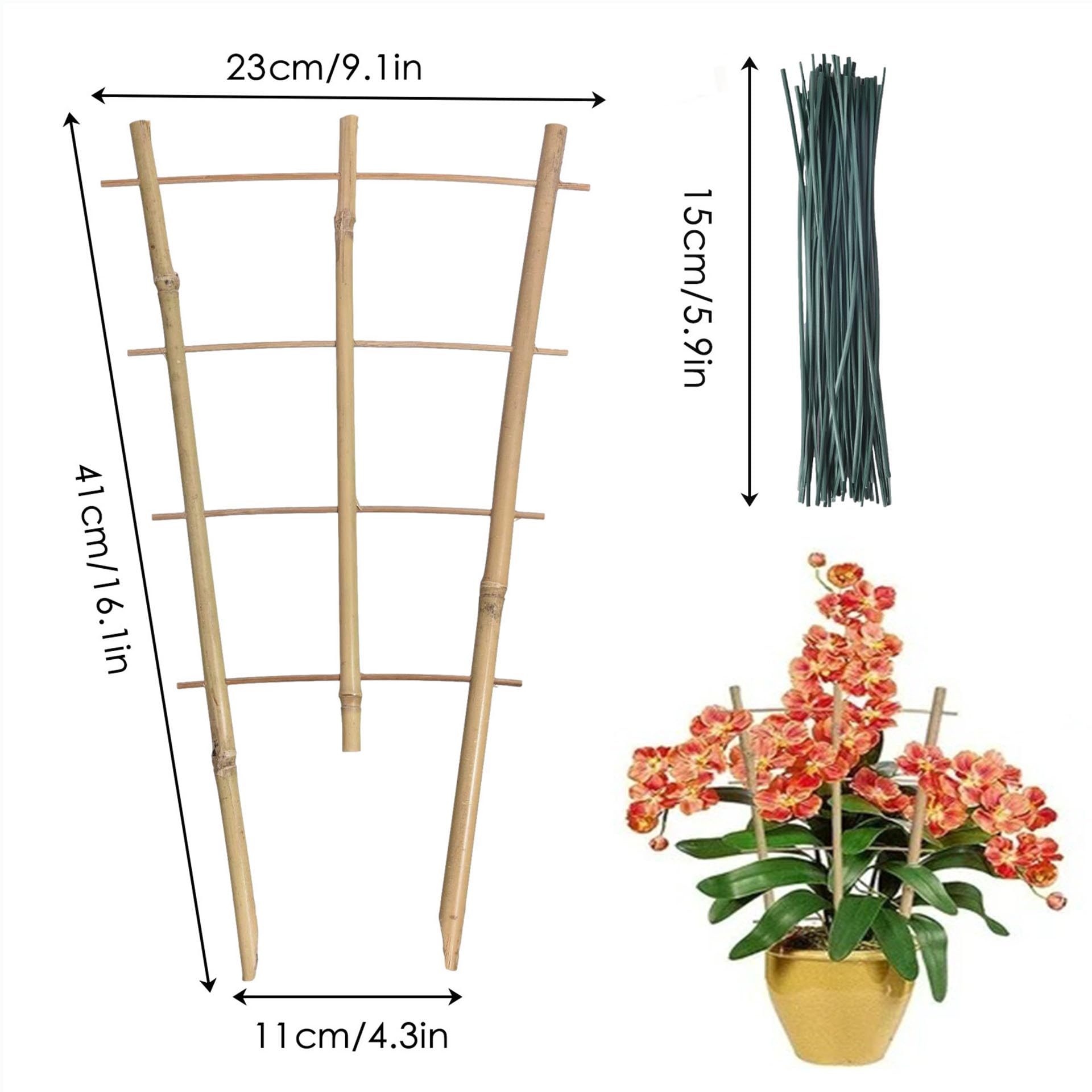 Snapklik.com : 6 PCS 16" Bamboo Trellis For Climbing Plants,Square 6 ...