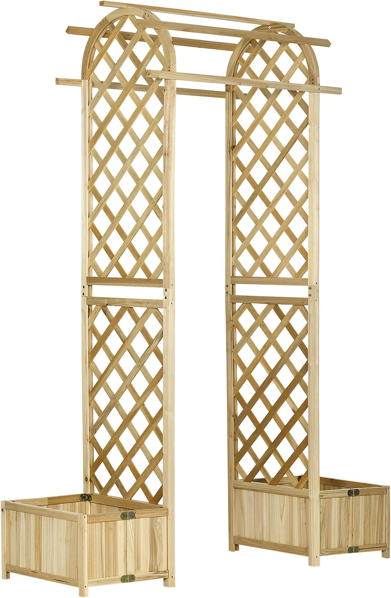 Amazon.com : Giantex Garden Arbor with Planter, Wooden Planter Arch ...