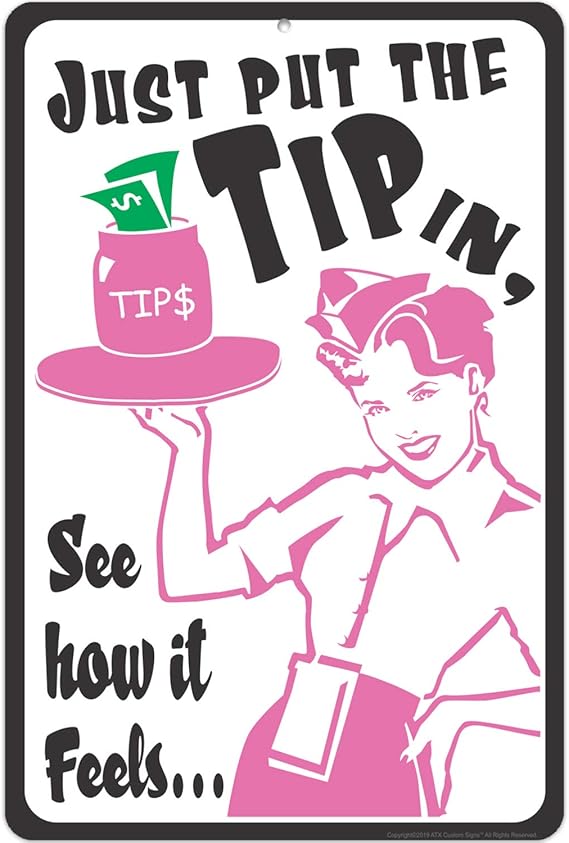 Amazon.com: ATX CUSTOM SIGNS - Tipping Sign or Tip Jar Sign, Just Put ...