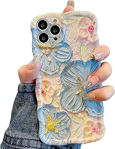 Amazon.com: UEEBAI Flower Case for iPhone 13 Pro Max Case, Colorful Retro Oil Painting Girly ...