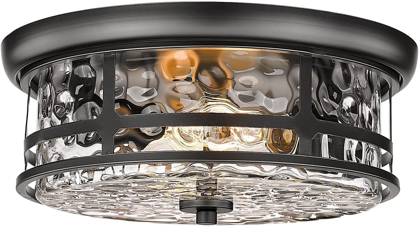 BinoBro 12 Inch Farmhouse Flush Mount Ceiling Light, 2 Light Industrial ...