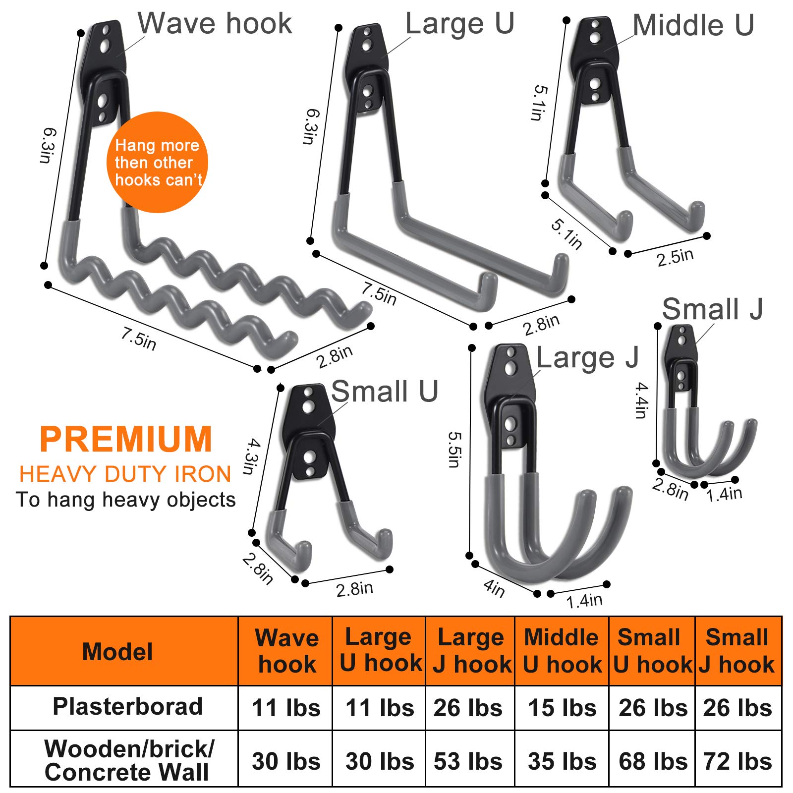 Snapklik.com : AOBEN Garage Hooks,24PCS Heavy Duty Garage Hanger ...