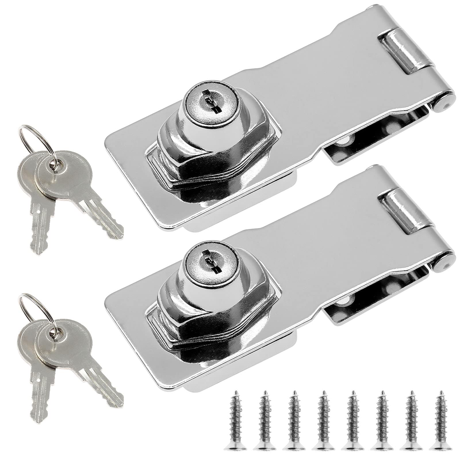Snapklik.com : Jiozermi 2 Packs 4 Inch Hasp Locks