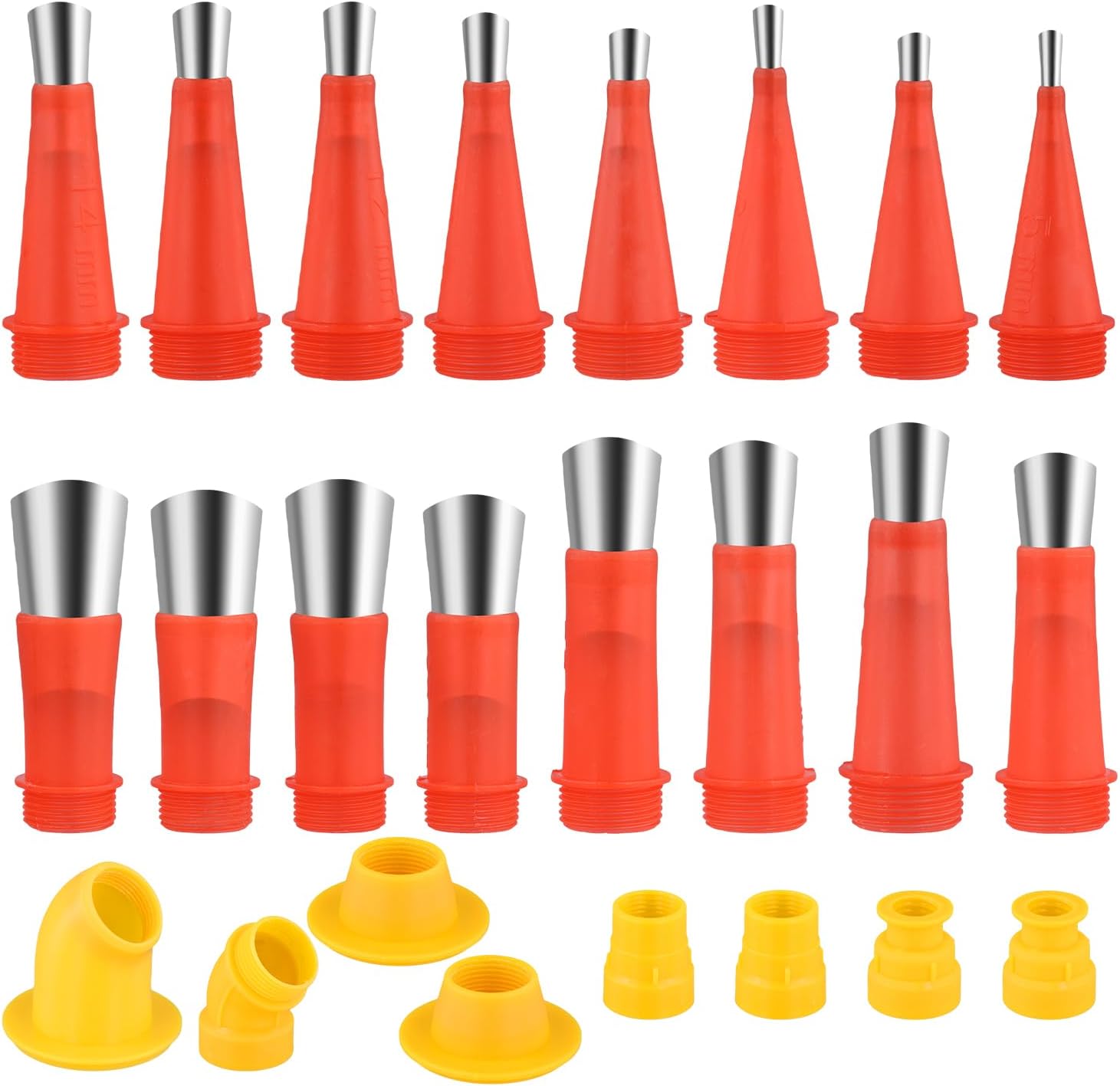 24pcs Universal Integrated Rubber Nozzle Tool Kit, Reusable Caulking ...