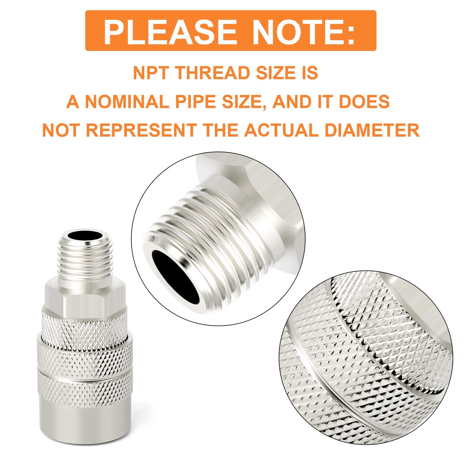 Snapklik.com : GASHER 2PCS 1/2-Inch Male Industrial Coupler