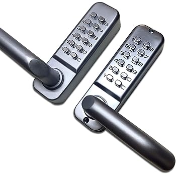 KIASET Mechanical Keyless Door Lock Double Sided Keypad Push Button Combination Lock with Lever ...