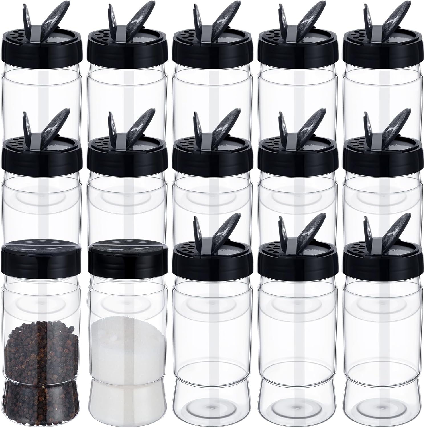 Amazon.com: Mimorou 30 Pack 10.1 oz Plastic Spice Jars with Shaker Lids Clear Seasoning ...