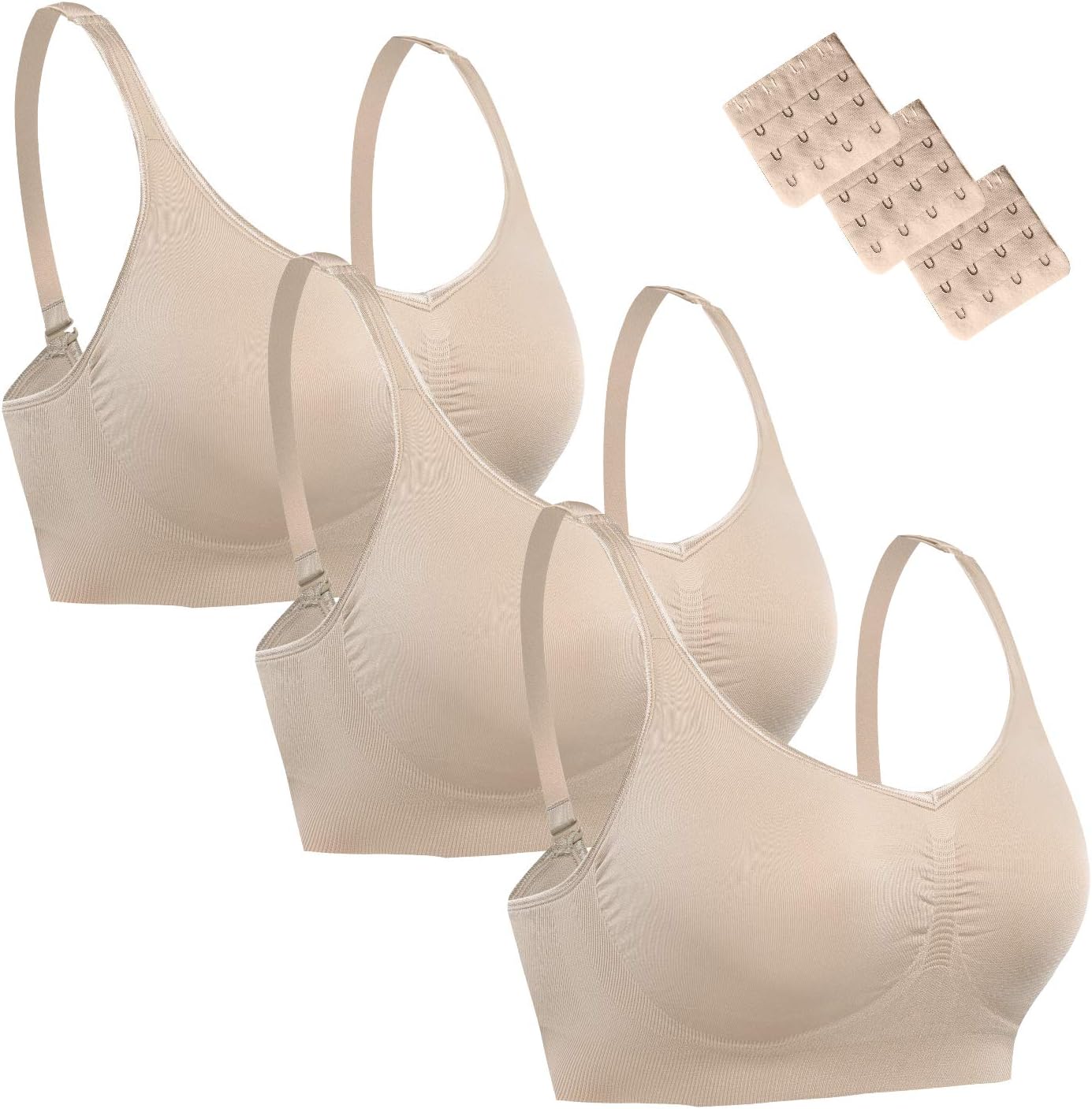 HOFISH Plus Size Women's Comfortable Daily Bras No Underwire Gentle ...