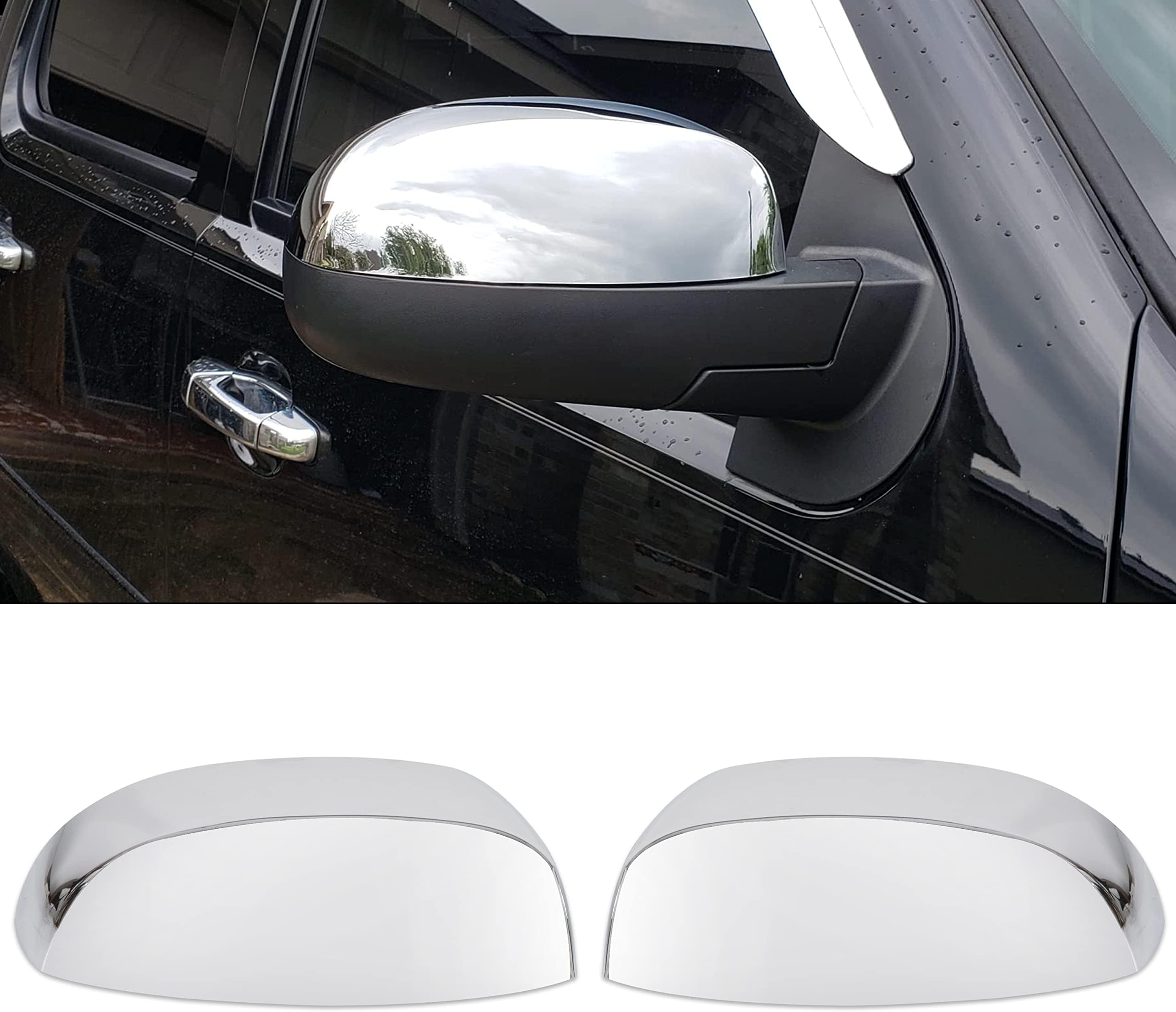 Amazon.com: ECOTRIC Chrome Pair Half Mirror Covers Compatible with 2007 ...