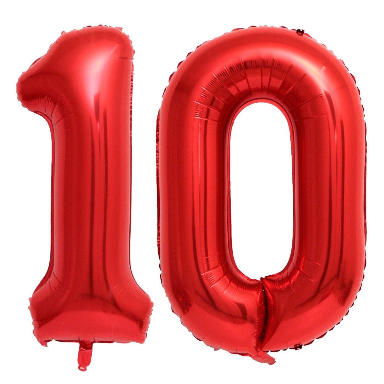 Amazon.com: Lovoir 40 Inch Red Number Balloon 10 Large Size Jumbo Digit ...