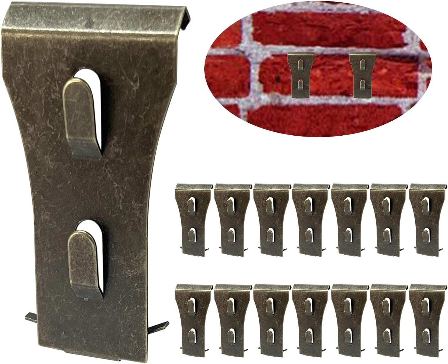 KKONHII 15 Pcs Brick Hook Clips, Outdoor Steel Brick Hangers Wall Clips ...