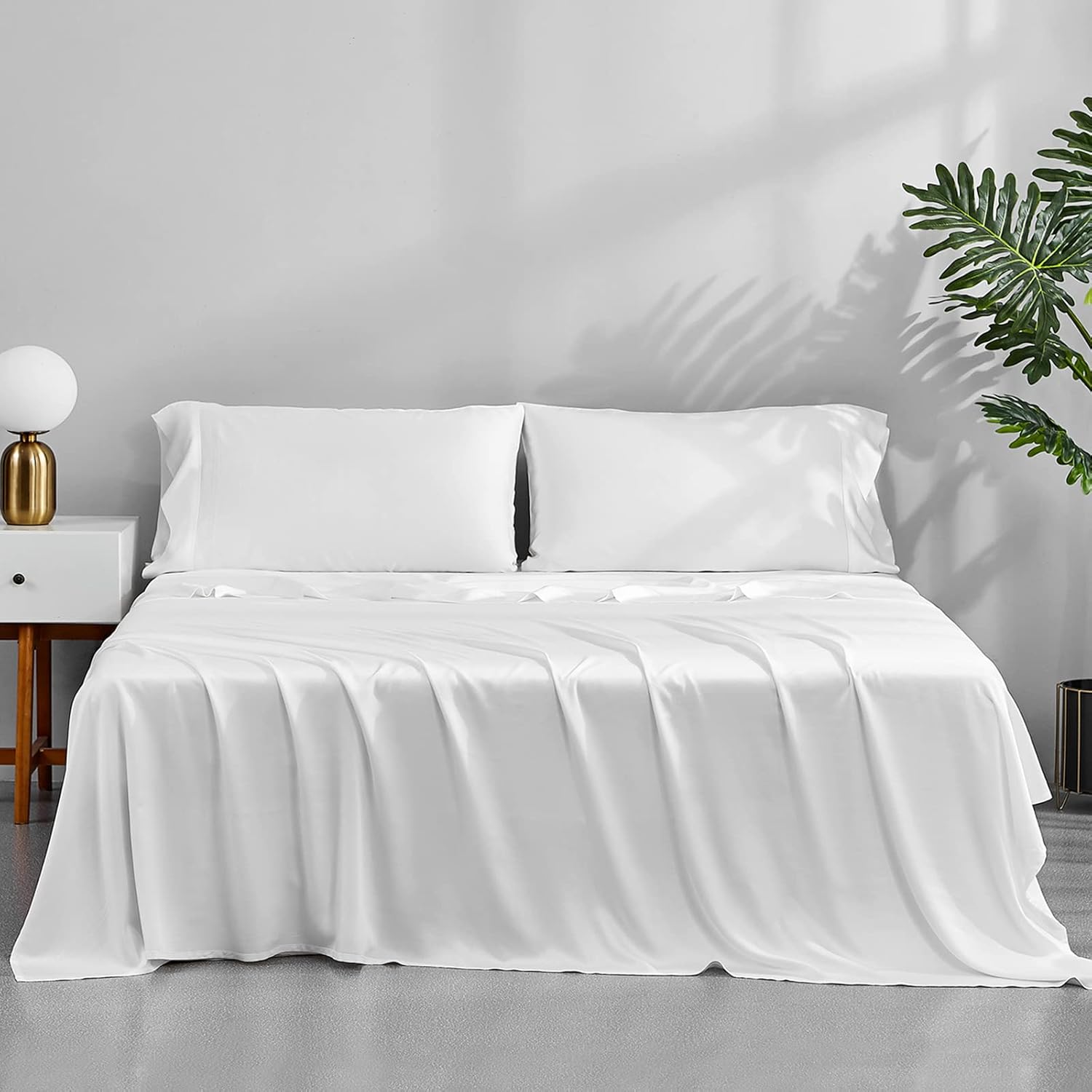 Amazon.com: ACCURATEX Cooling Sheets Twin Size White - 100% Viscose ...