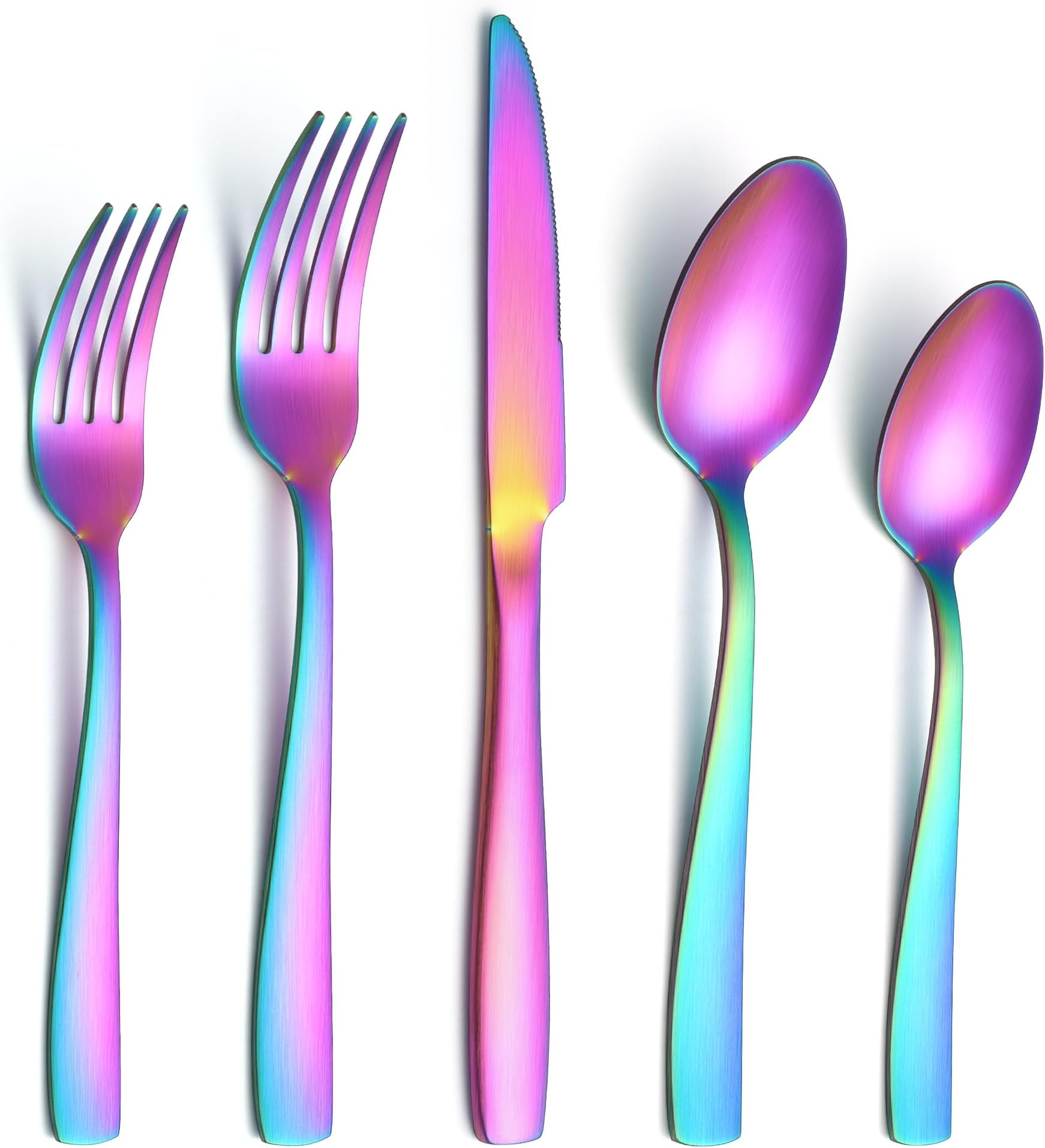 Amazon.com | 12 Pieces Rainbow Forks and Spoons Set for 6, KITWARE ...