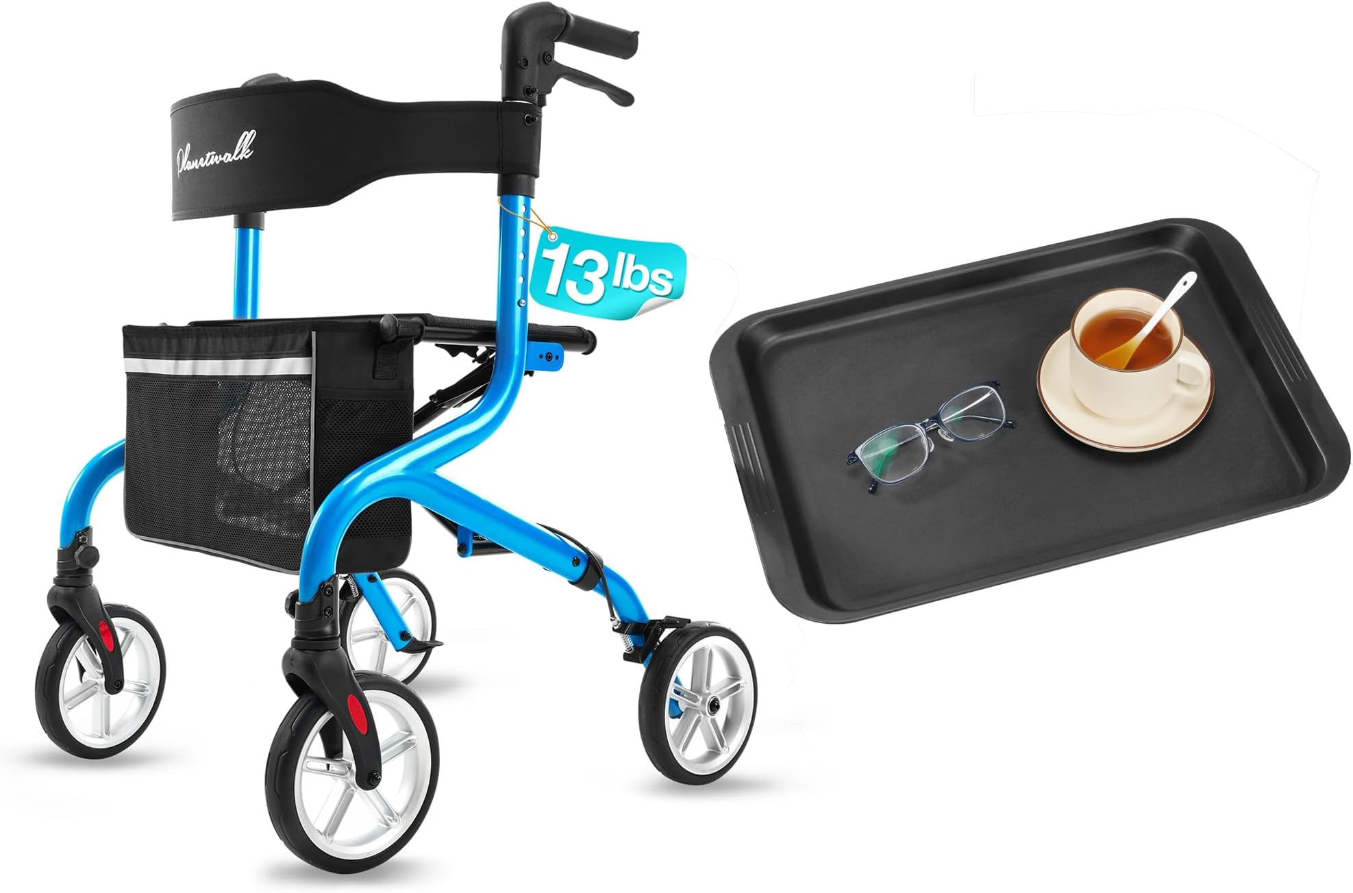 Amazon.com: PLANET WALK Super Lightweight Rollator Walker for Seniors ...