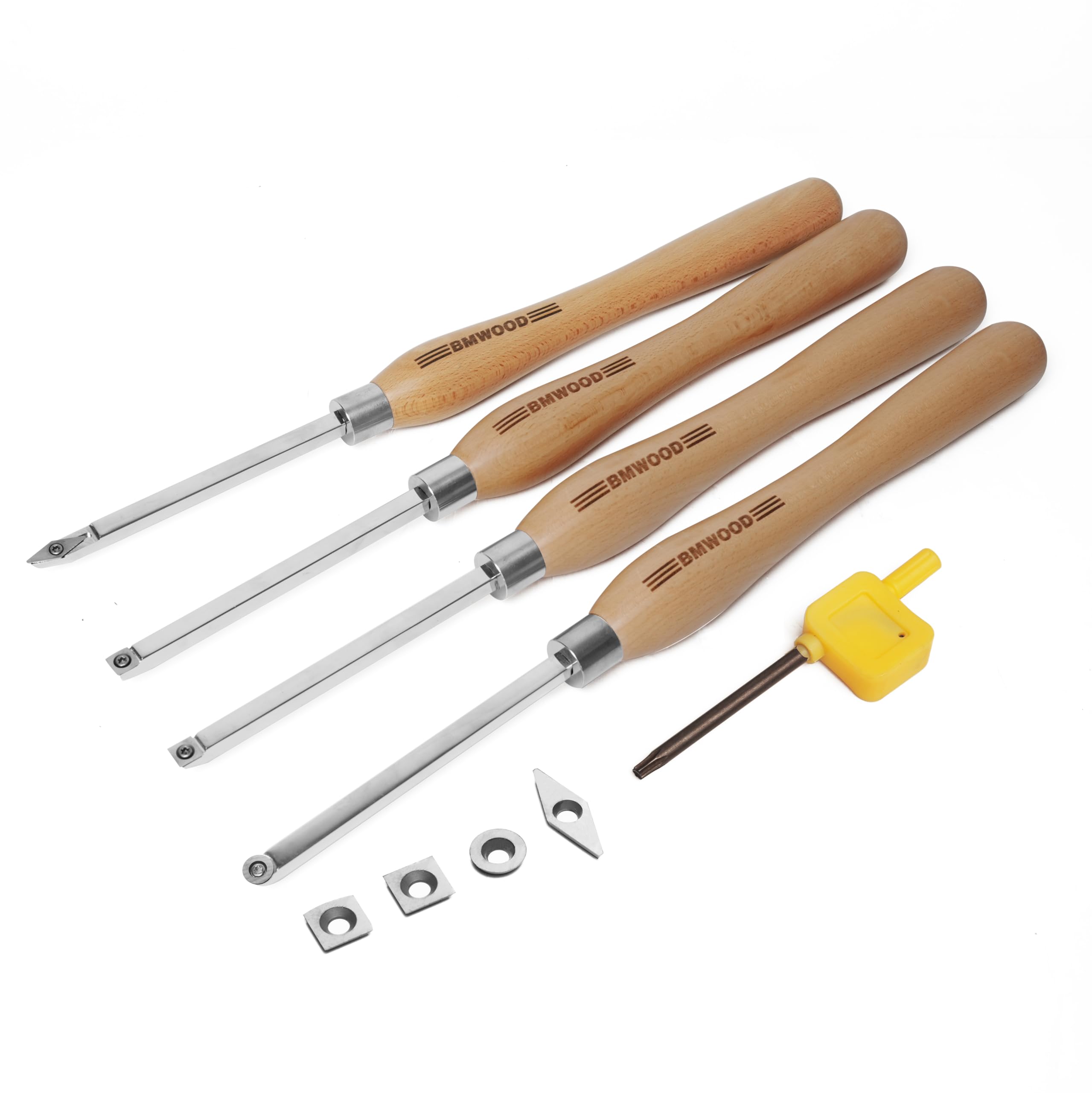 BMWOOD 4PCS Carbide Tipped Chisel Set with 10X10mm Chisel Bar and 320mm ...