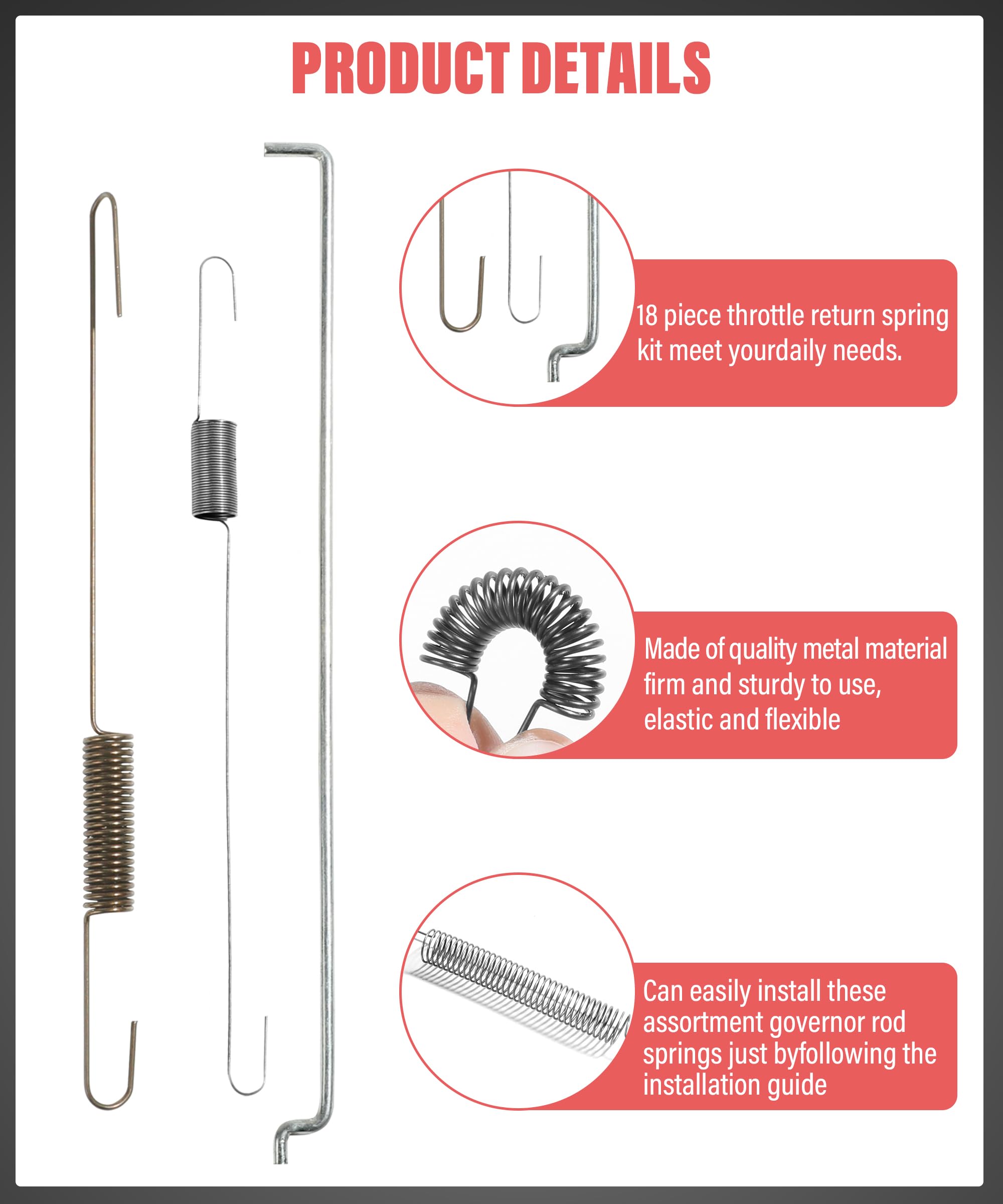 Snapklik.com : Zlirfy 18pcs Throttle Return Spring Linkage Kit,Governor ...