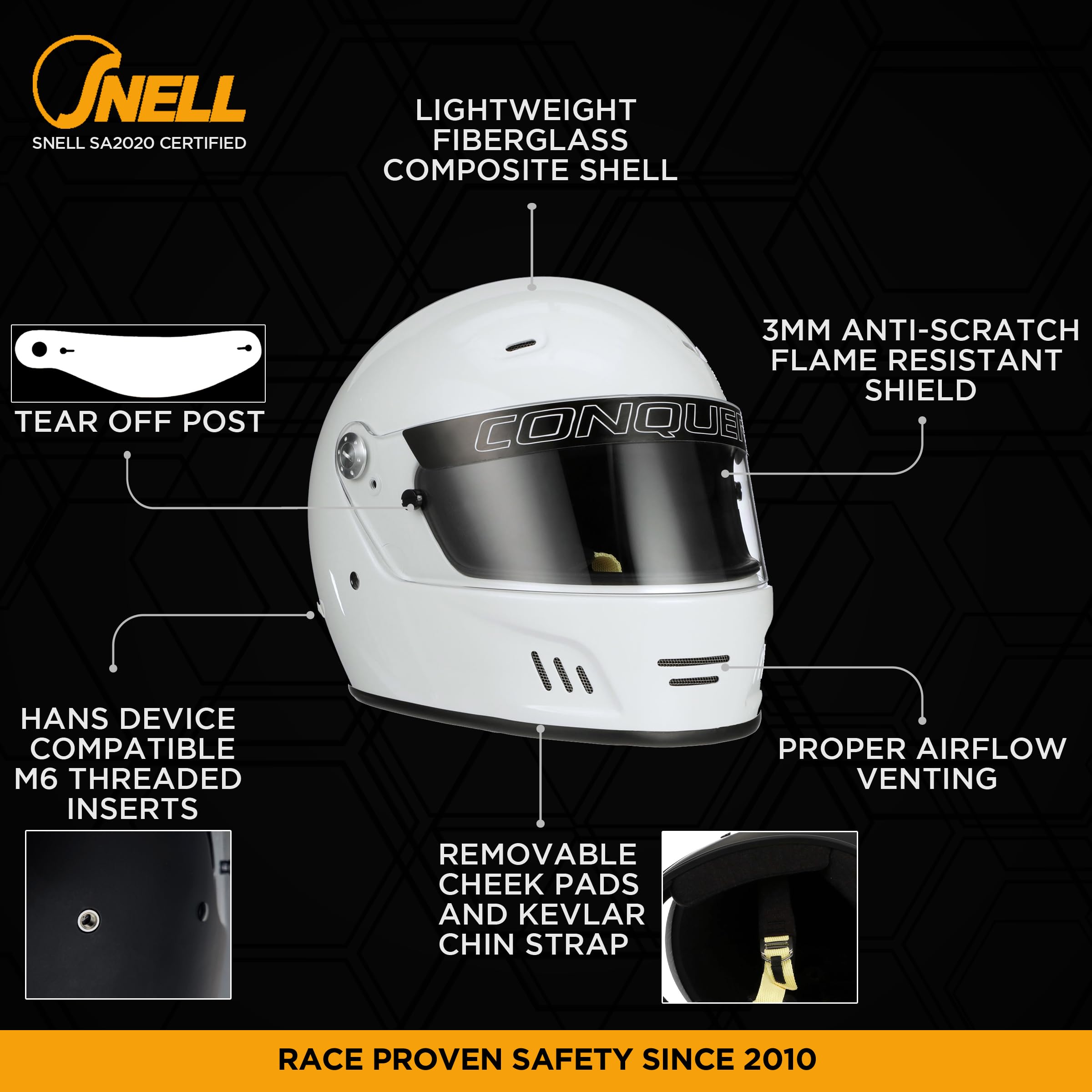 Snapklik.com : Snell SA2020 Full Face Auto Racing Helmet