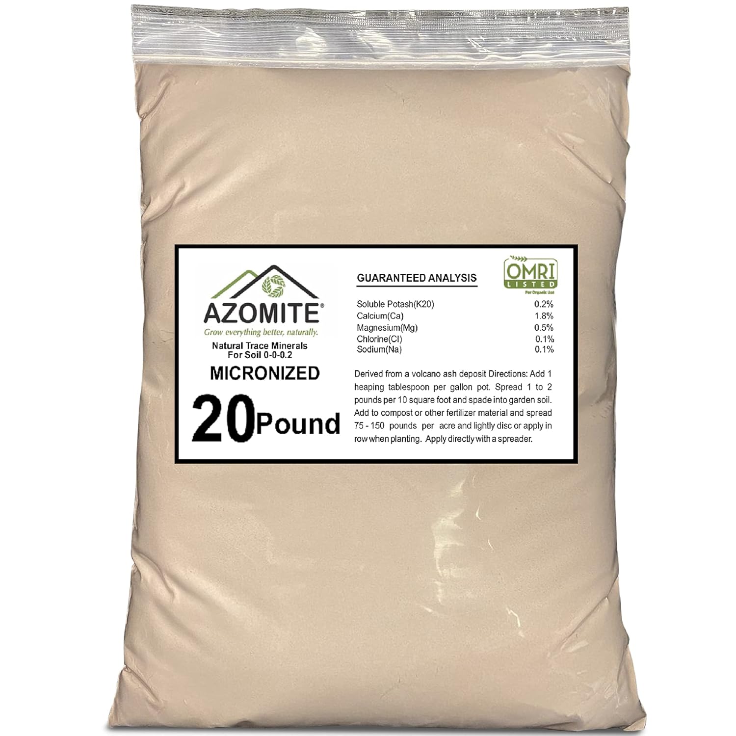 Azomite Organic Micronized Trace 0-02 Fertilizante Bulk Bag de 67 ...