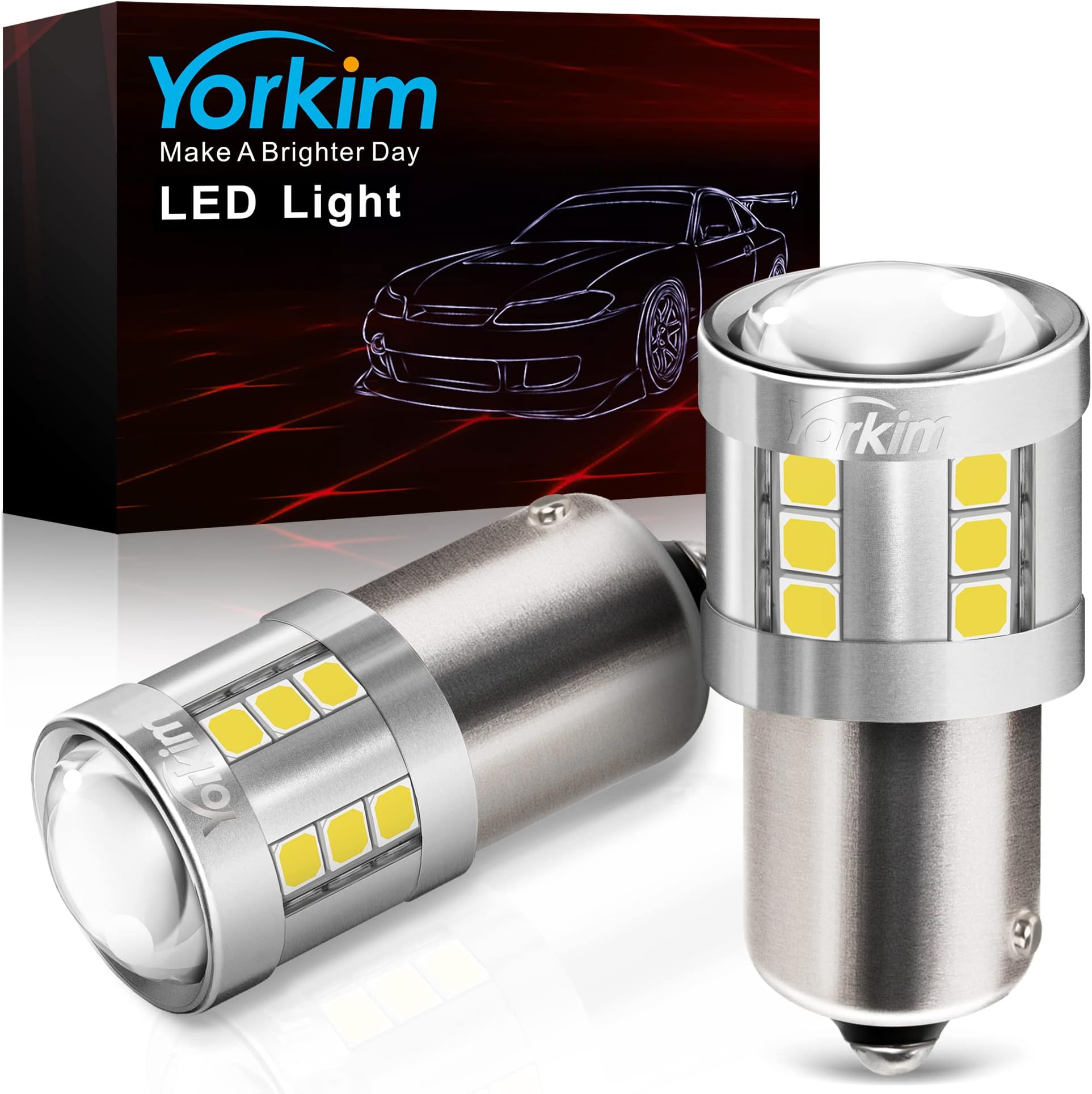 Amazon.com: Yorkim 1156 LED Bulb White, 3000 Lumens 300% Super Brighter ...