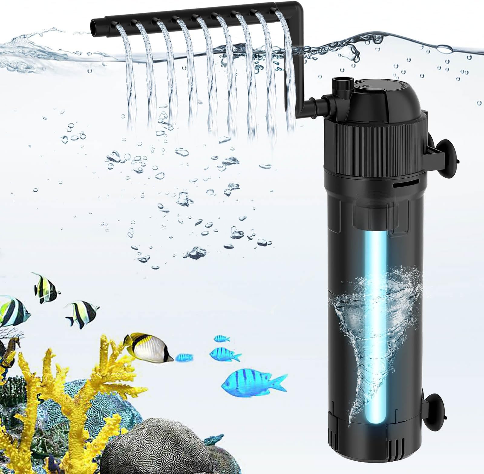 Amazon.com : Aquarium Filter U-V Green Killing Machine Submersible Pump ...