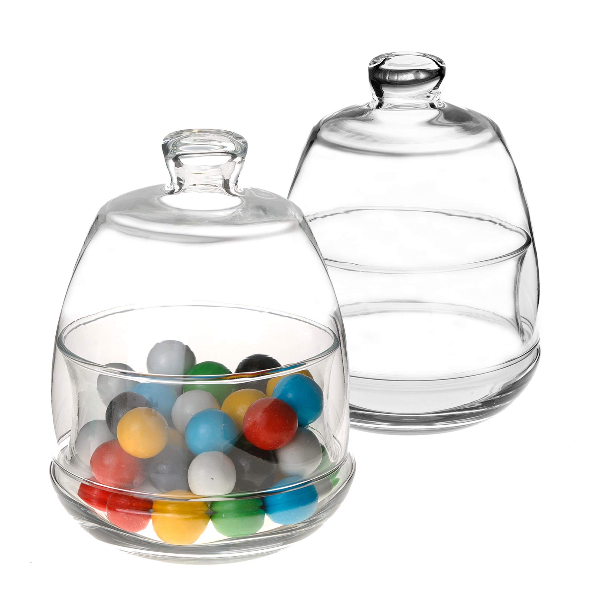 Buy CRYSTALIA Glass Dessert With Lids Set of 2, 255ml 100%Lead Free ...