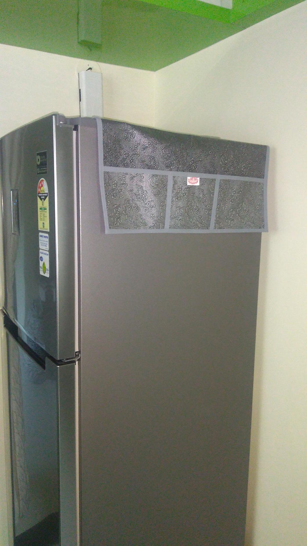 Aj Creations Silver Decorative Fridge Top Cover And 2 Fridge Handle ...