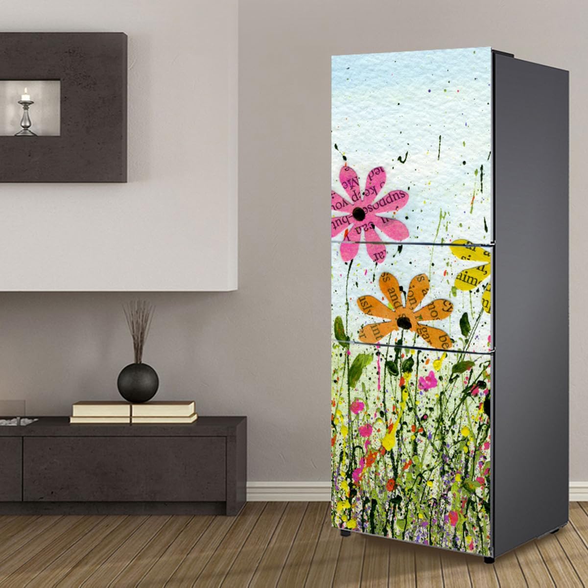 Fridge Wraps Kitchen Fridge Stickers Cover Full Doors, Fridge Sticker ...