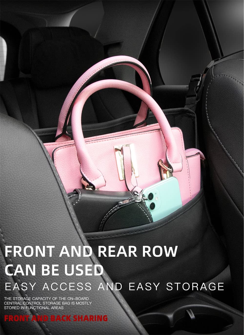 HABONG Car Leather Seat Organizer Seat Back Pouch Center Car ...