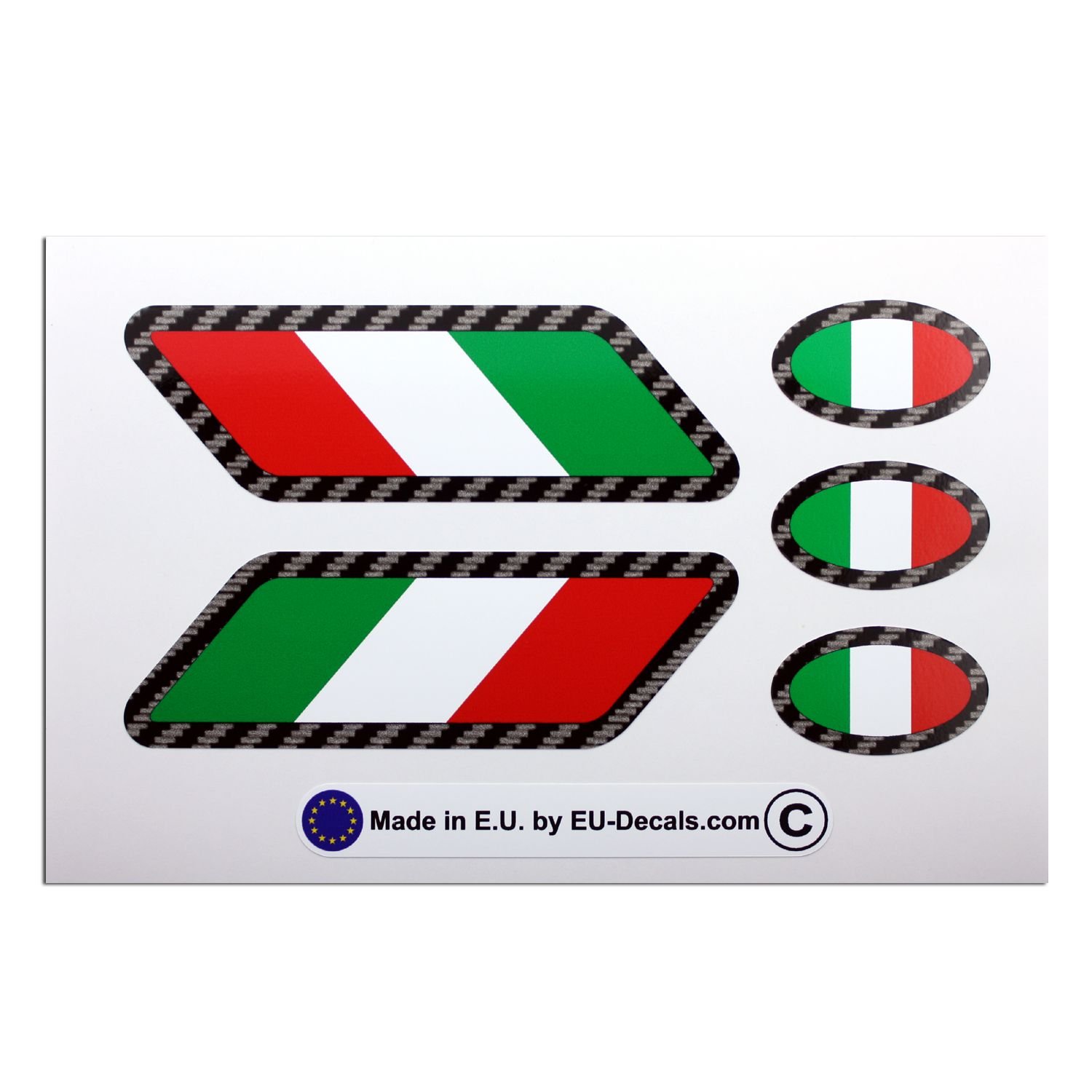Buy 5X Italian Italy s Carbon fiber outline Laminated Decal Sticker for ...