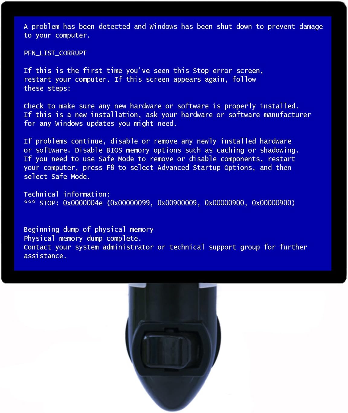 Blue Screen of Death Night Light, Computer Crash Screen, Professional ...