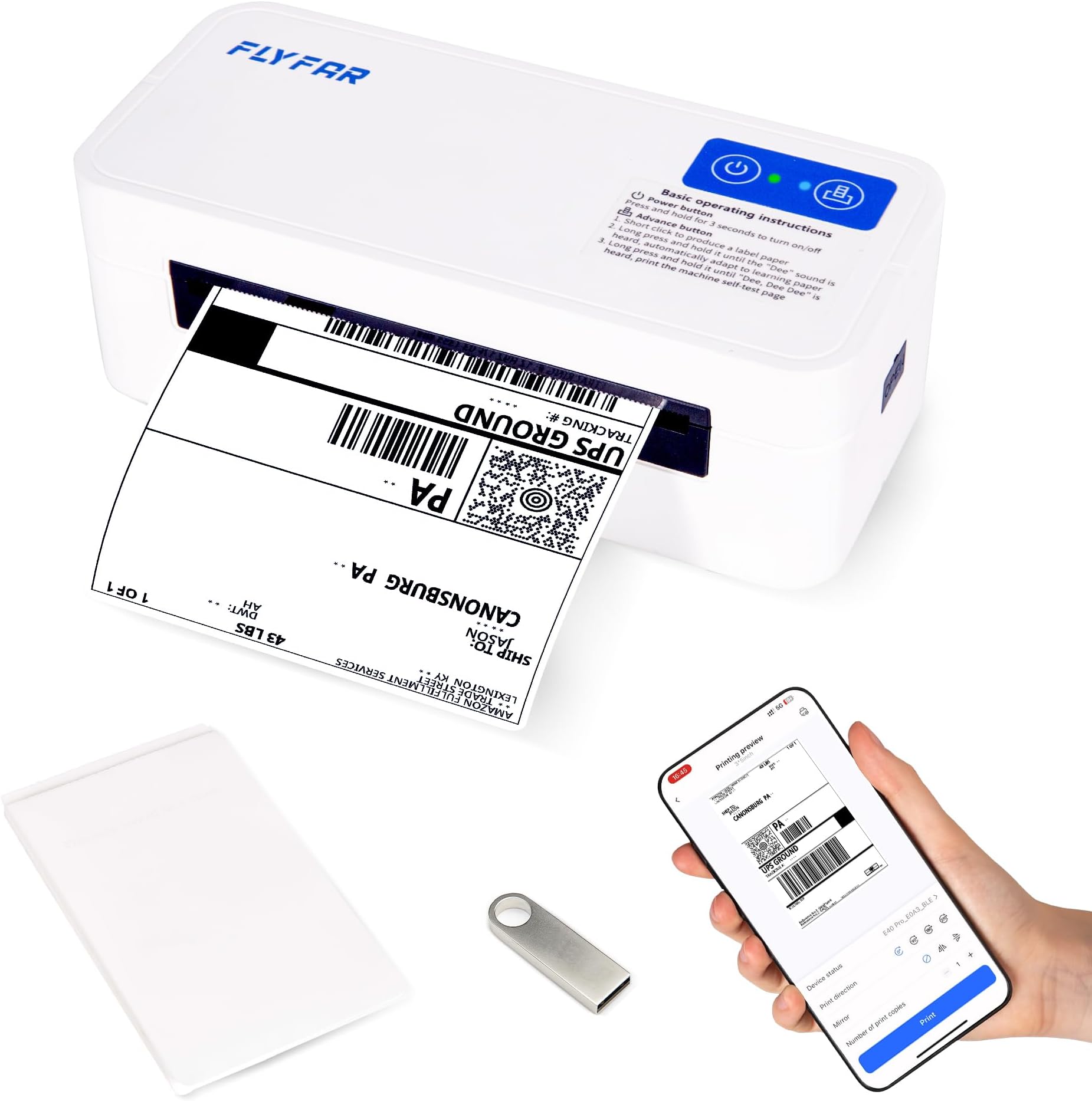 Amazon.com : miemieyo 4x6 Shipping Label Printer with A Built-in Label ...