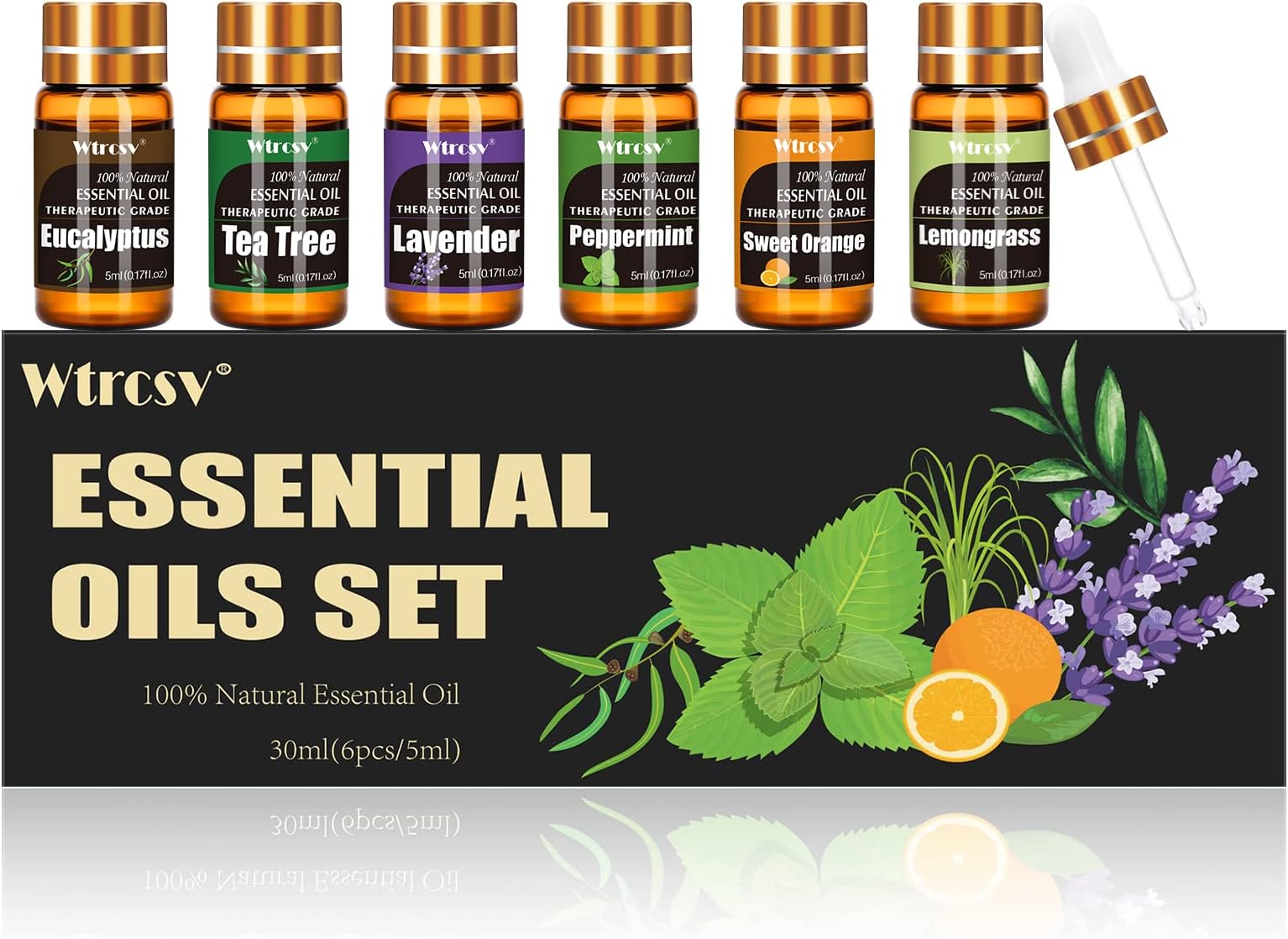 Mystic Moments | Essential Oil Starter Pack In Wooden Gift Box - 24 x ...