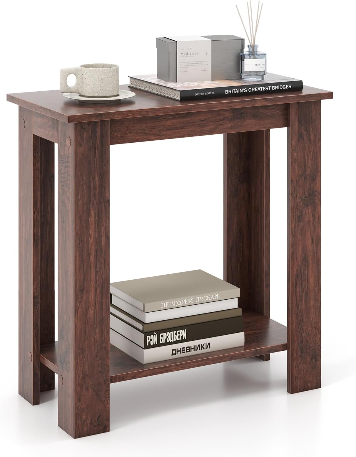 Amazon.com: Giantex Narrow End Table, 2-Tier Side Table with Open ...