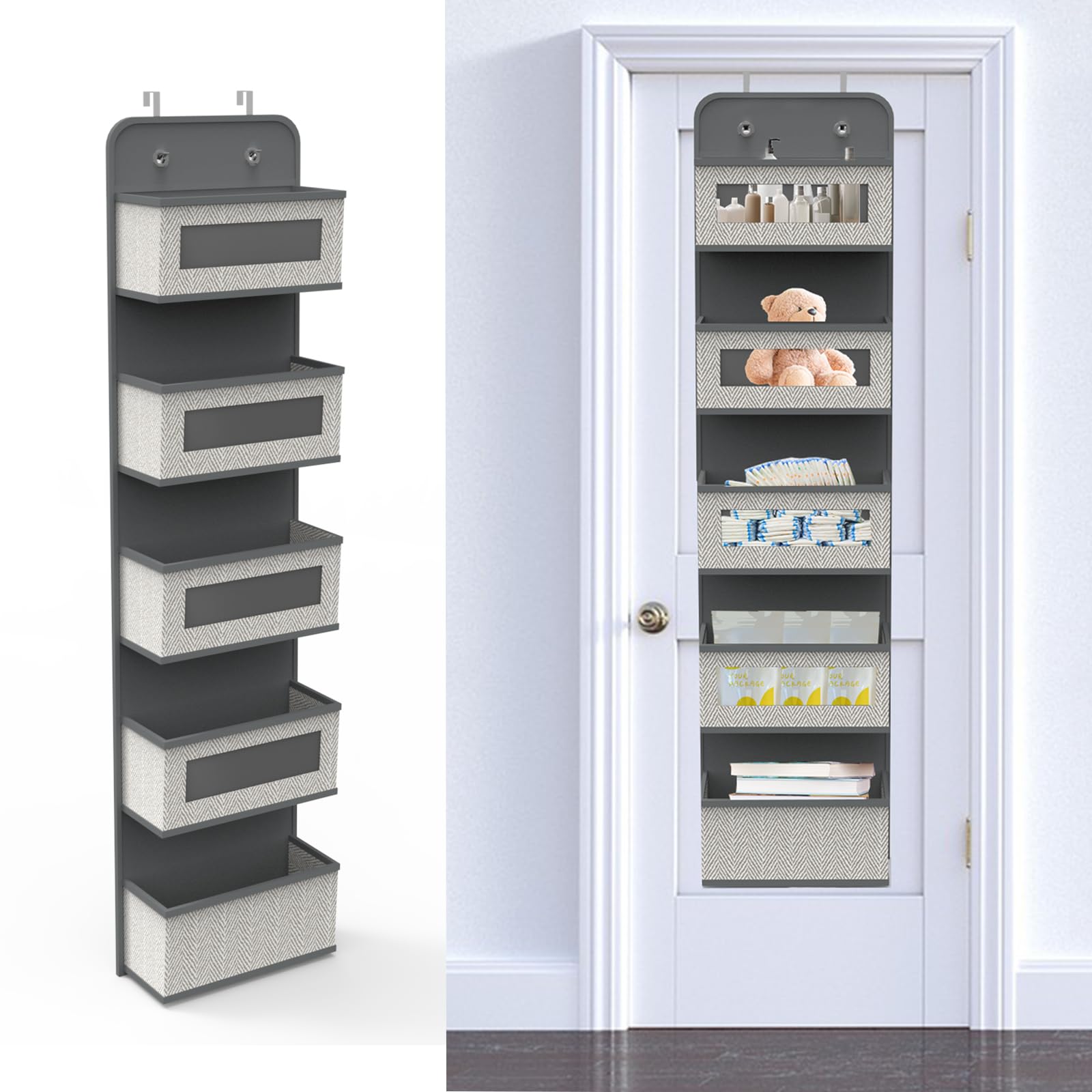Amazon.com: Domsanistor Over The Door Hanging Organizer with 5 Big ...