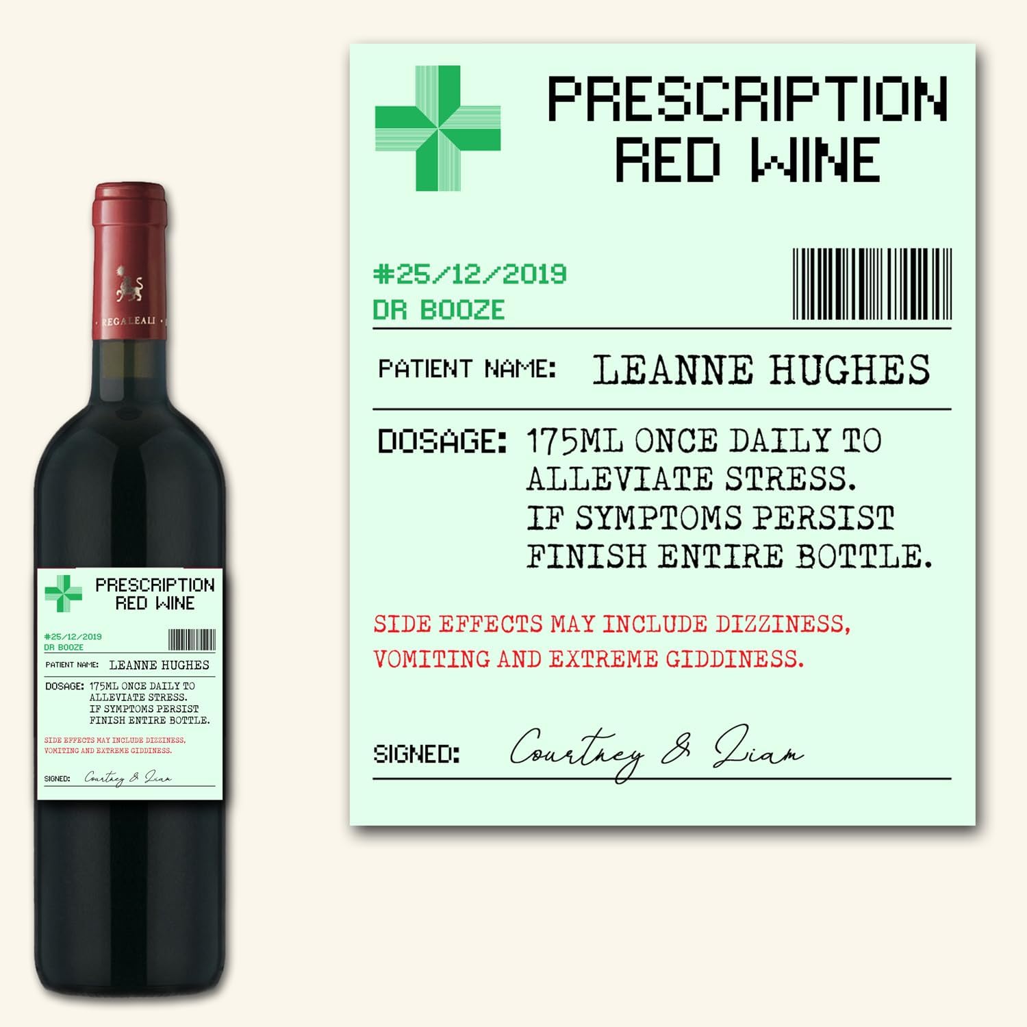 Affiche Prints L127 Personalised Prescription Medicine Novelty Alcohol ...